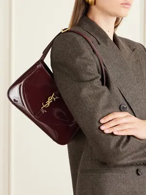 Saint Laurent Le 5 À 7 Patent-leather Shoulder Bag - Red