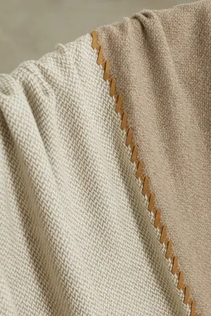 Loro Piana Gobi Suede-trimmed Fringed Color-block Cashmere Throw - Cream