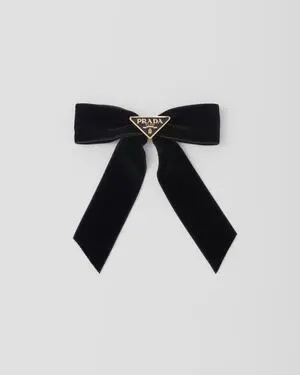 Prada Velvet Hair Clip - Black