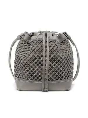Brunello Cucinelli Women's Precious Net Bucket Bag - Mud Dark Grey