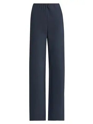 Vince Colette High-rise Fluid Satin Bias Pants Dark Tide