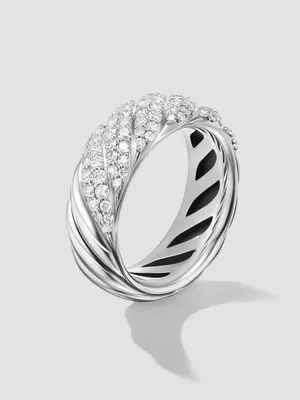 David Yurman Sculpted Cable Band Ring In Sterling