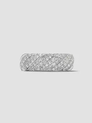 David Yurman Sculpted Cable Band Ring In Sterling