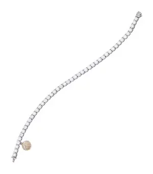 BOODLES Platinum, Mixed Gold And Diamond Classic Tennis Bracelet - Silver