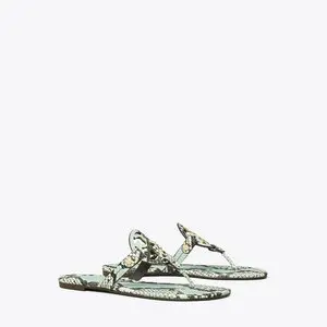 Tory Burch Miller Snake-embossed Leather Sandal