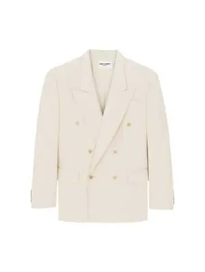 Saint Laurent Wool Gabardine Jacket Nude & Neutrals