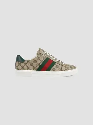 Gucci Ace Web Sneakers - Beige