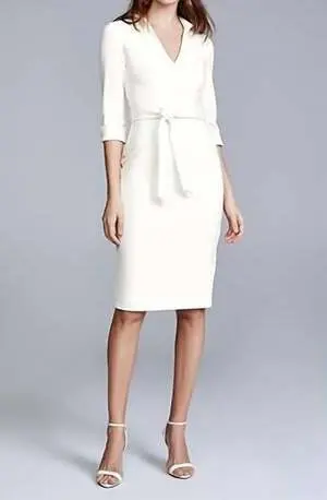 Black Halo Madeline Sheath In Cream White