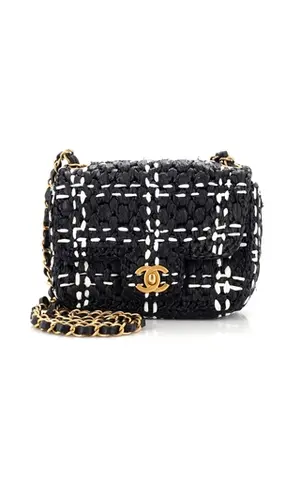 MODA ARCHIVE X REBAG Chanel Pre-owned Cc Mini Raffia Chain Flap Bag