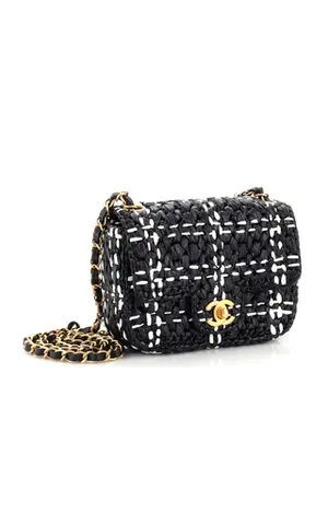 MODA ARCHIVE X REBAG Chanel Pre-owned Cc Mini Raffia Chain Flap Bag