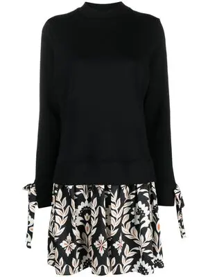 La DoubleJ Sporty Floral-print Minidress - Black
