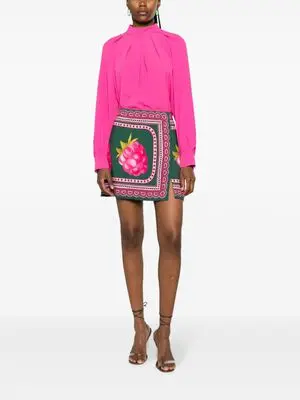 La DoubleJ Graphic-print Wrap Miniskirt