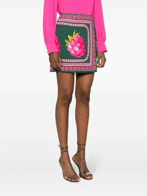 La DoubleJ Graphic-print Wrap Miniskirt