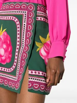 La DoubleJ Graphic-print Wrap Miniskirt