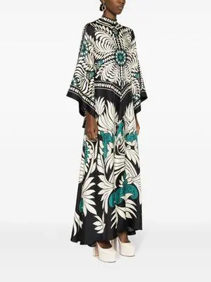 La DoubleJ Magnifico Abstract-print Silk Dress - Black