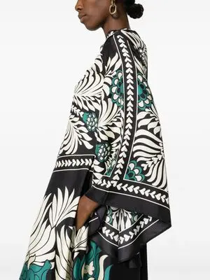 La DoubleJ Magnifico Abstract-print Silk Dress - Black
