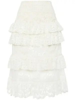 La DoubleJ Footloose Lace Midi Skirt