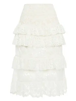 La DoubleJ Footloose Lace Midi Skirt