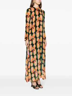 La DoubleJ Swing Geometric-print Midi Dress - Blue