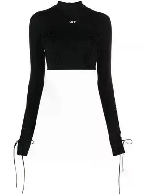 Off-White Lace-up Logo Crop Top