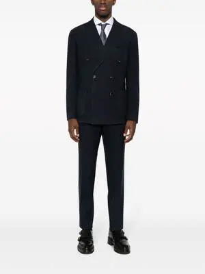 DELL'OGLIO Double-breasted Wool Suit - Blue