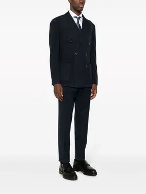 DELL'OGLIO Double-breasted Wool Suit - Blue