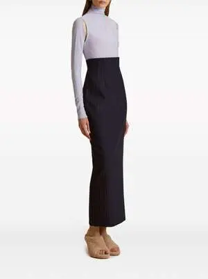 Khaite The Loxley Pinstriped Pencil Skirt