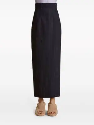 Khaite The Loxley Pinstriped Pencil Skirt