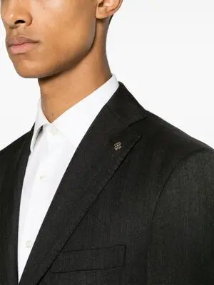 Tagliatore Brooch-detail Single-breasted Suit - Grey