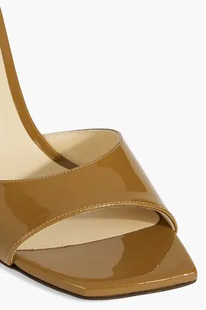 JIMMY CHOO Brien 85 Leather Wedge Sandals
