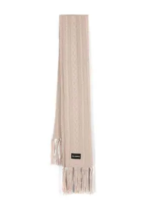 Karl Lagerfeld Logo-appliqué Cable-knit Scarf