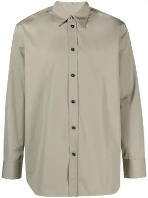 JIL SANDER Long-sleeve Cotton Shirt - Green