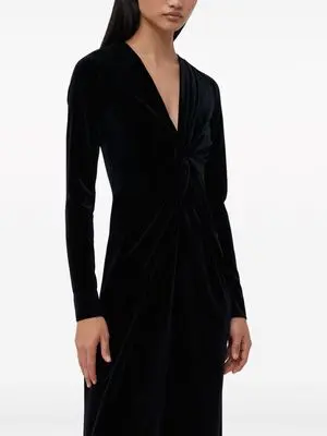 GANNI Ruched Velvet Maxi Dress