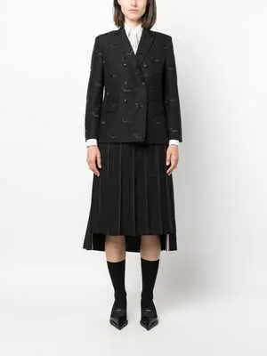 Thom Browne High-waisted Pleated Skirt - Black