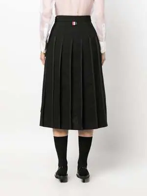 Thom Browne High-waisted Pleated Skirt - Black