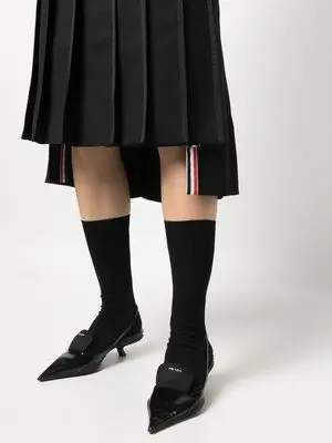 Thom Browne High-waisted Pleated Skirt - Black