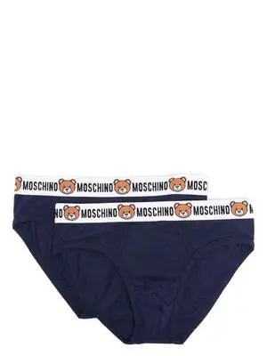 Moschino Teddy Bear Logo-trim Brief Pack - Blue