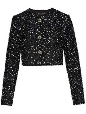 Oscar De La Renta Eyelash Fil-coupé Cropped Jacket