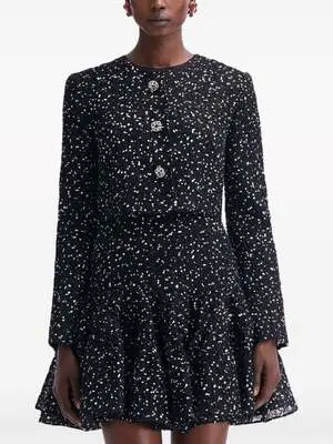 Oscar De La Renta Eyelash Fil-coupé Cropped Jacket