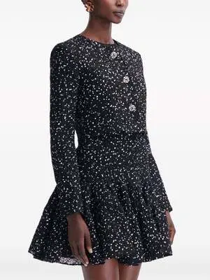Oscar De La Renta Eyelash Fil-coupé Cropped Jacket