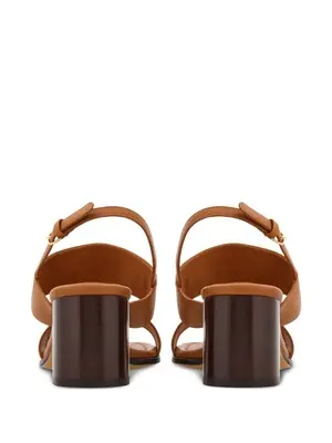 FERRAGAMO Gancini Buckle Leather Heeled Sandals