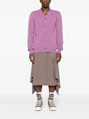 Play Comme Des Garcon Heart-patch Wool Cardigan - Purple