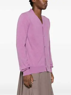 Play Comme Des Garcon Heart-patch Wool Cardigan - Purple