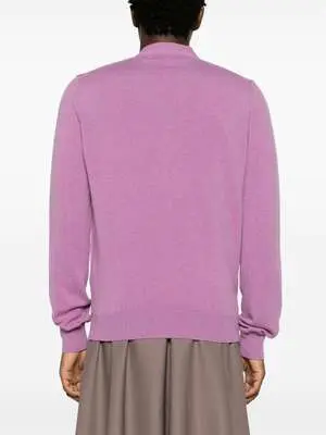 Play Comme Des Garcon Heart-patch Wool Cardigan - Purple