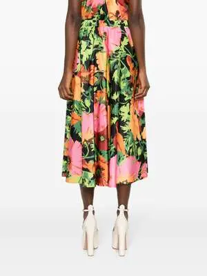 La DoubleJ Floral-print Midi Skirt - Black