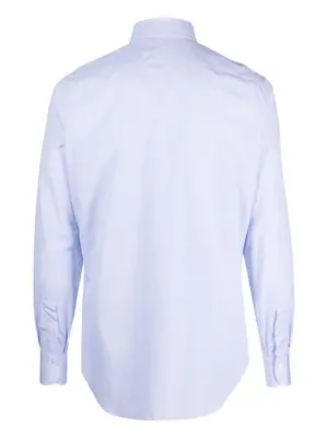 FINAMORE 1925 Long-sleeve Cotton Shirt - Blue