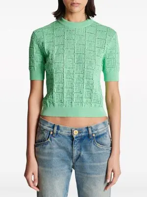 Balmain Monogram Jacquard Knit Top