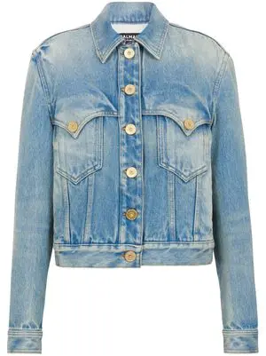 Balmain Stonewashed Denim Jacket - Blue