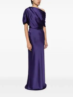 Amsale Off-shoulder Draped-detail Gown