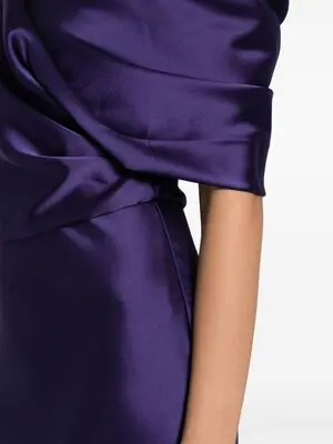 Amsale Off-shoulder Draped-detail Gown